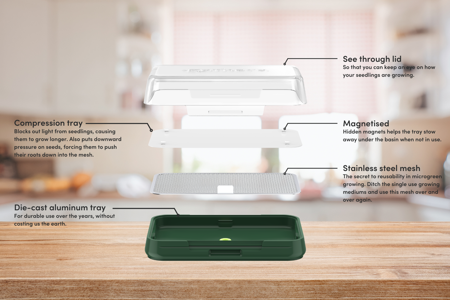 Sprouthouse | Micro green Tray | Sprouting Jar - gathera UK